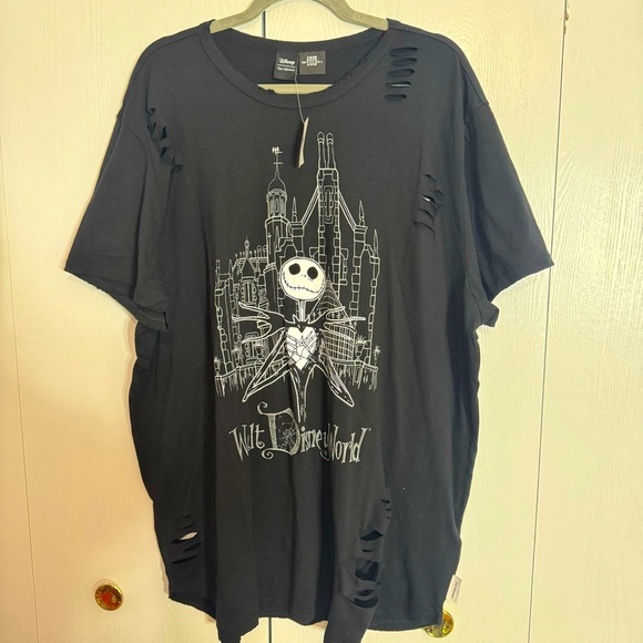 Disney | Tops | Nwt Disney Jack Skellington Ripped Shredded Short ...